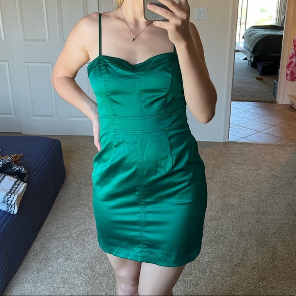 Dresses | Emerald Green Mini Dress | Poshmark
